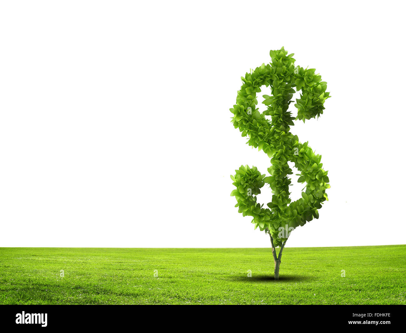 Conceptual image of green plant shaped like dollar symbol Stock Photo ...