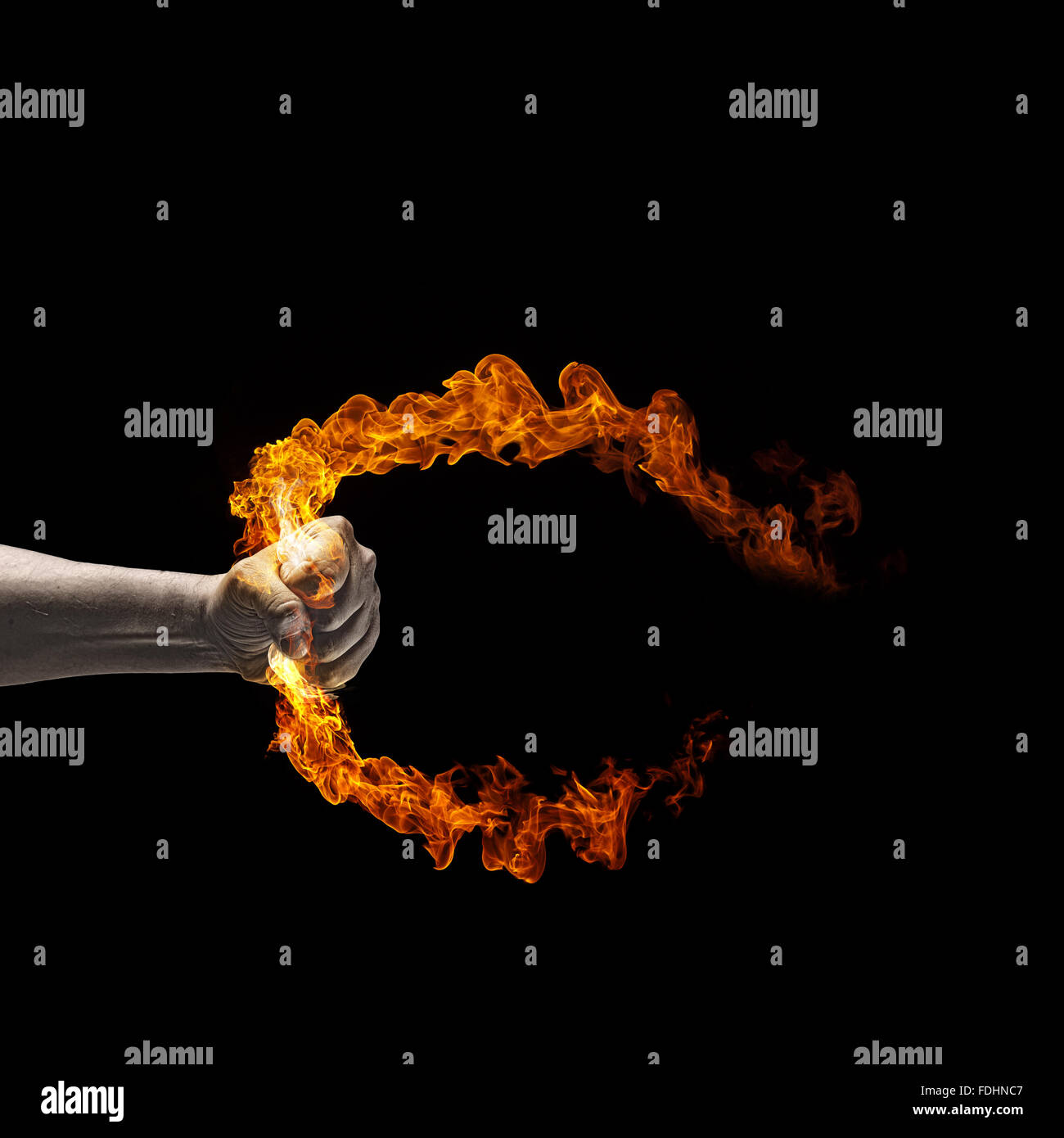 Close up of human hand holding fire flame Stock Photo - Alamy