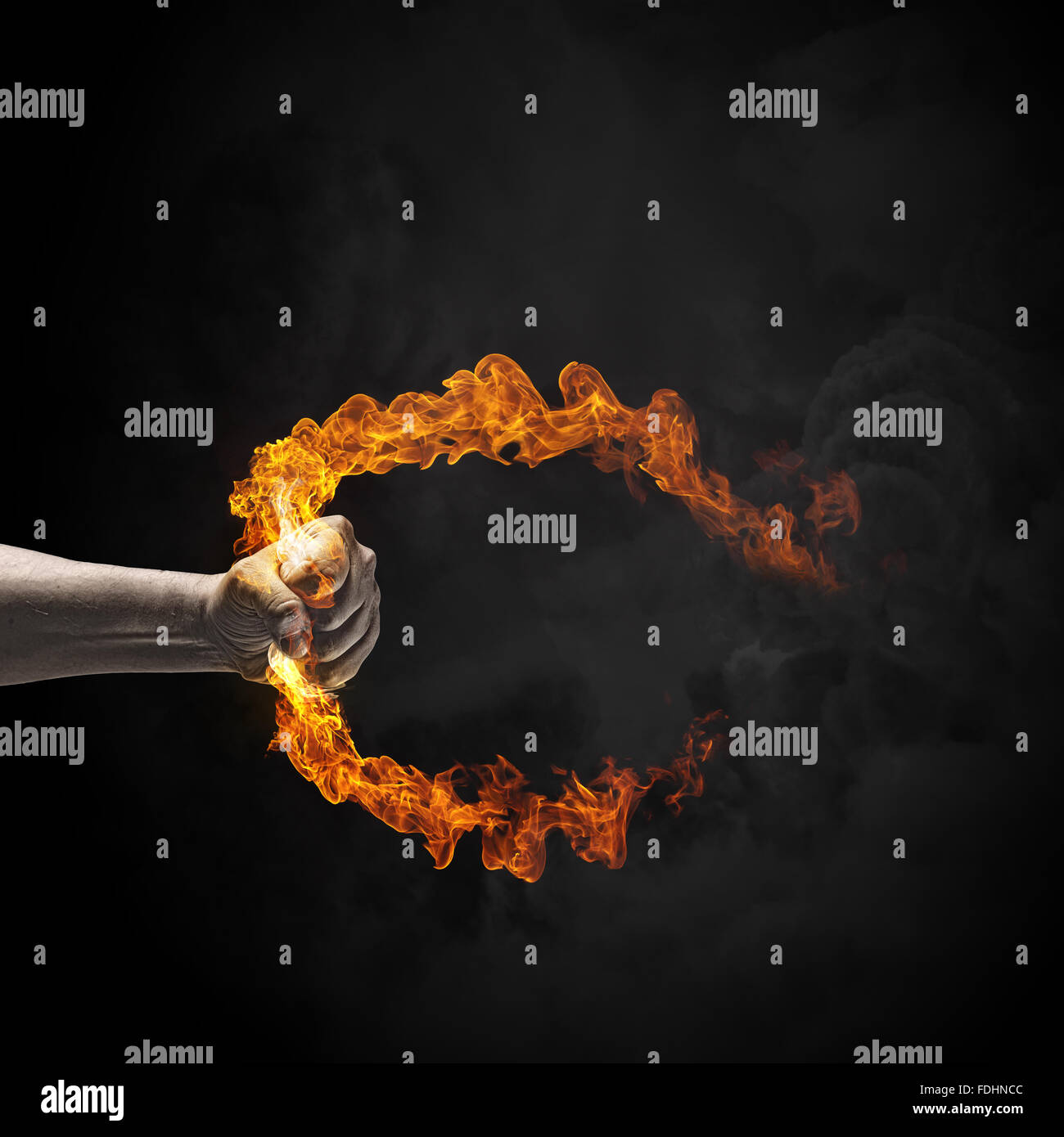 Close up of human hand holding fire flame Stock Photo - Alamy