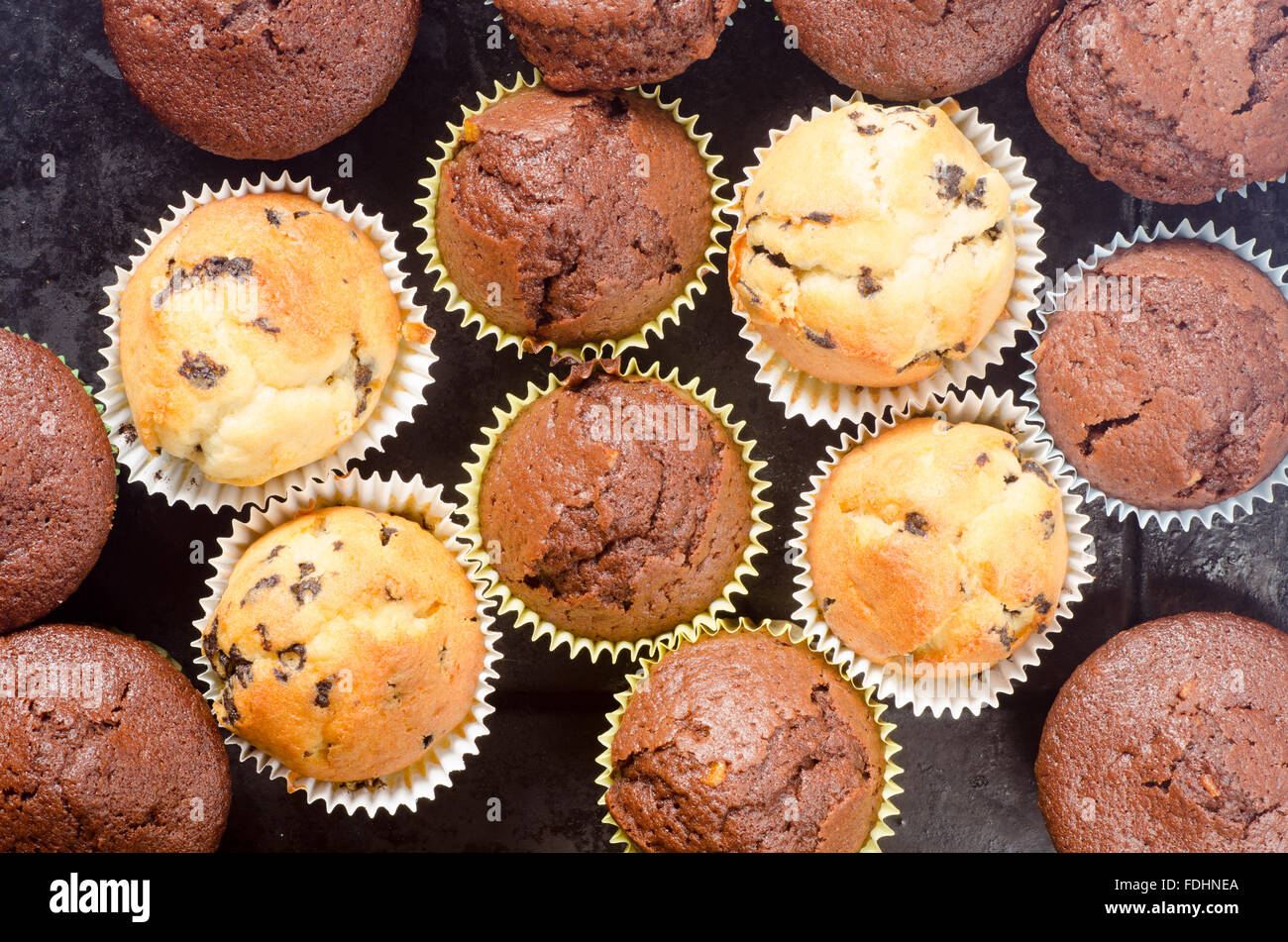 Top view sweet muffins hi-res stock photography and images - Alamy