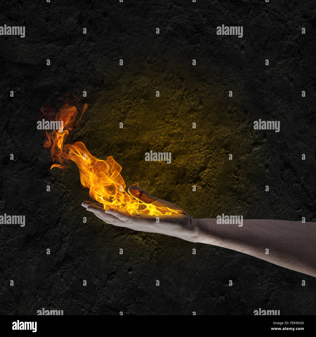 Close up of human hand holding fire flame Stock Photo - Alamy