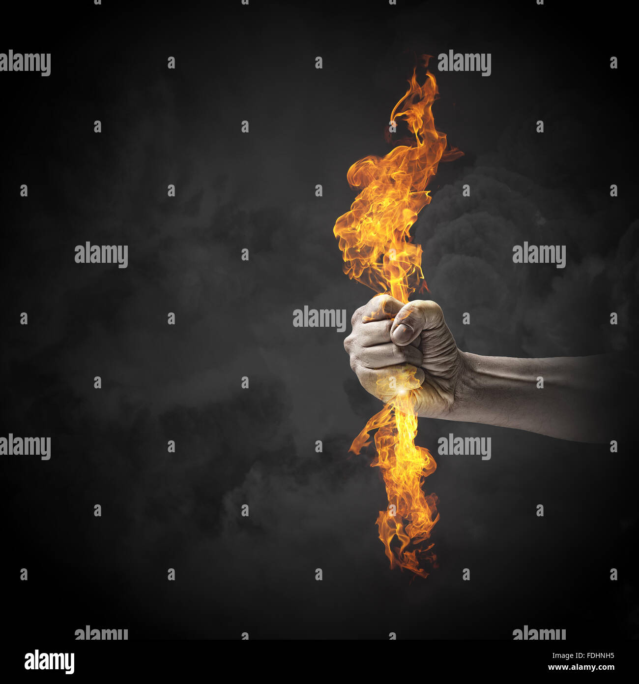 Close up of human hand holding fire flame Stock Photo - Alamy