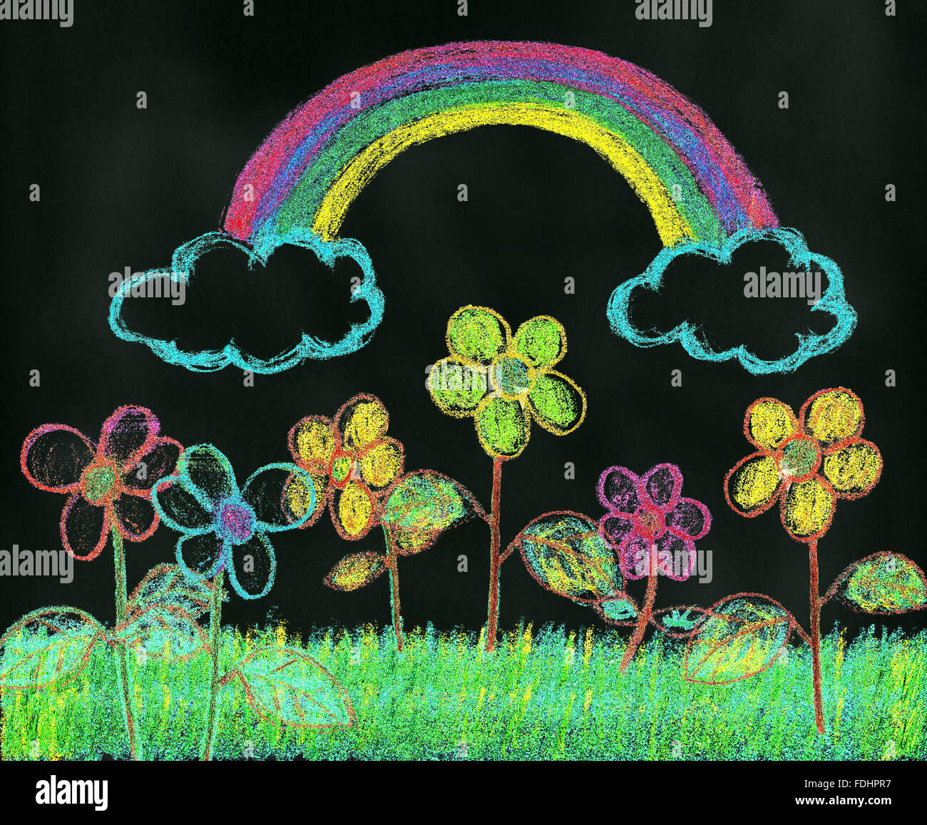 Rainbow Over the Garden Stock Photo - Alamy