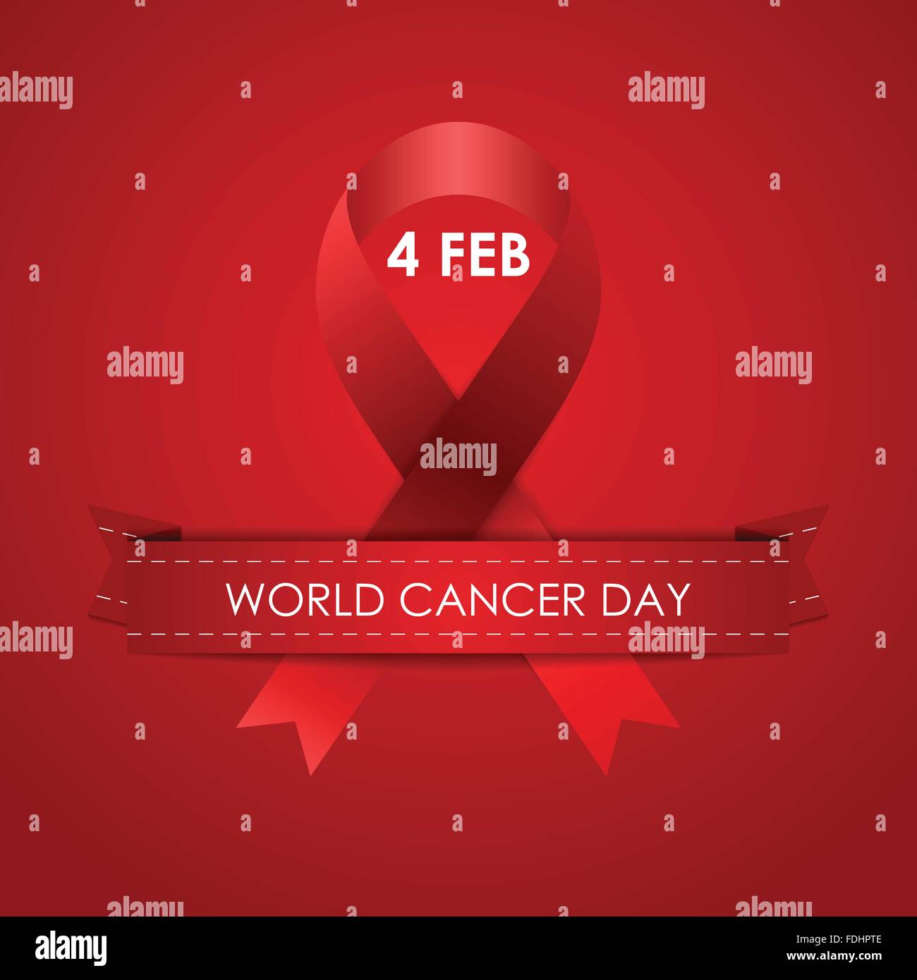 World Cancer Day red background with ribbon. Vector graphic design ...