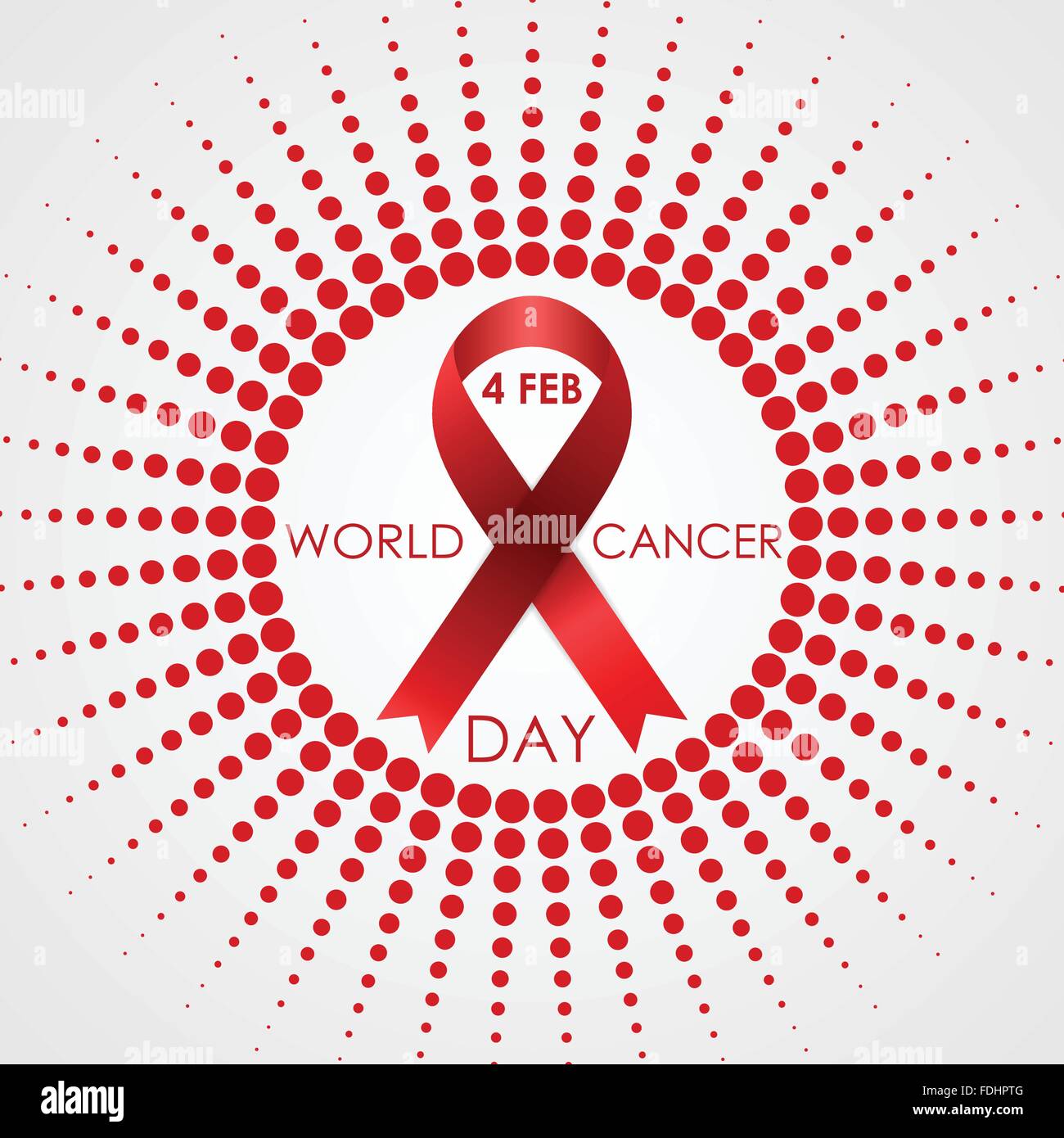 World Cancer Day red background with halftone sun. Vector graphic ...