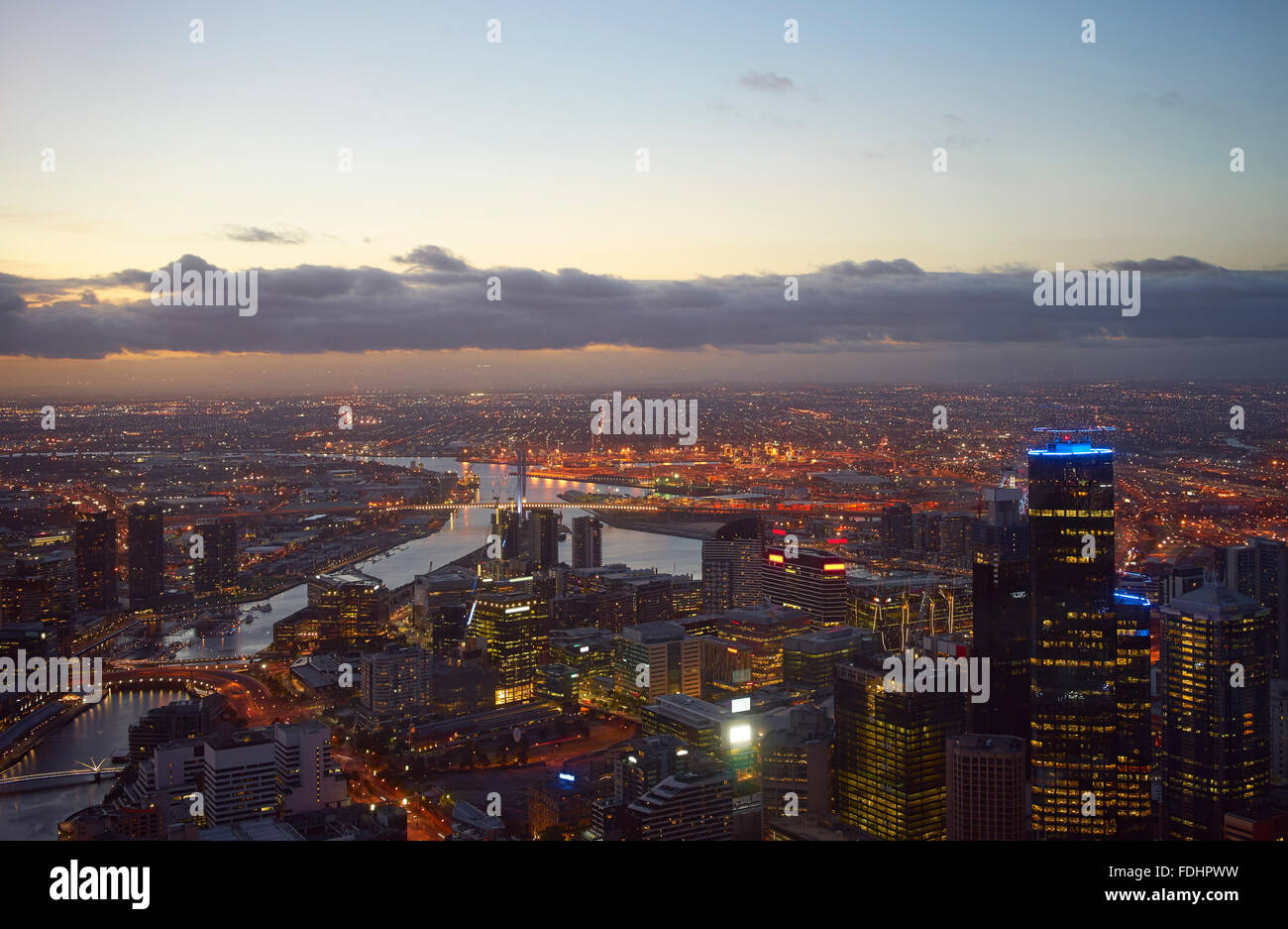 aerial view of Melbourne from Skydeck 88, Melbourne Stock Photo - Alamy