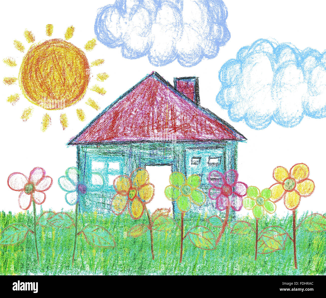 House in a Flower Field Stock Photo - Alamy