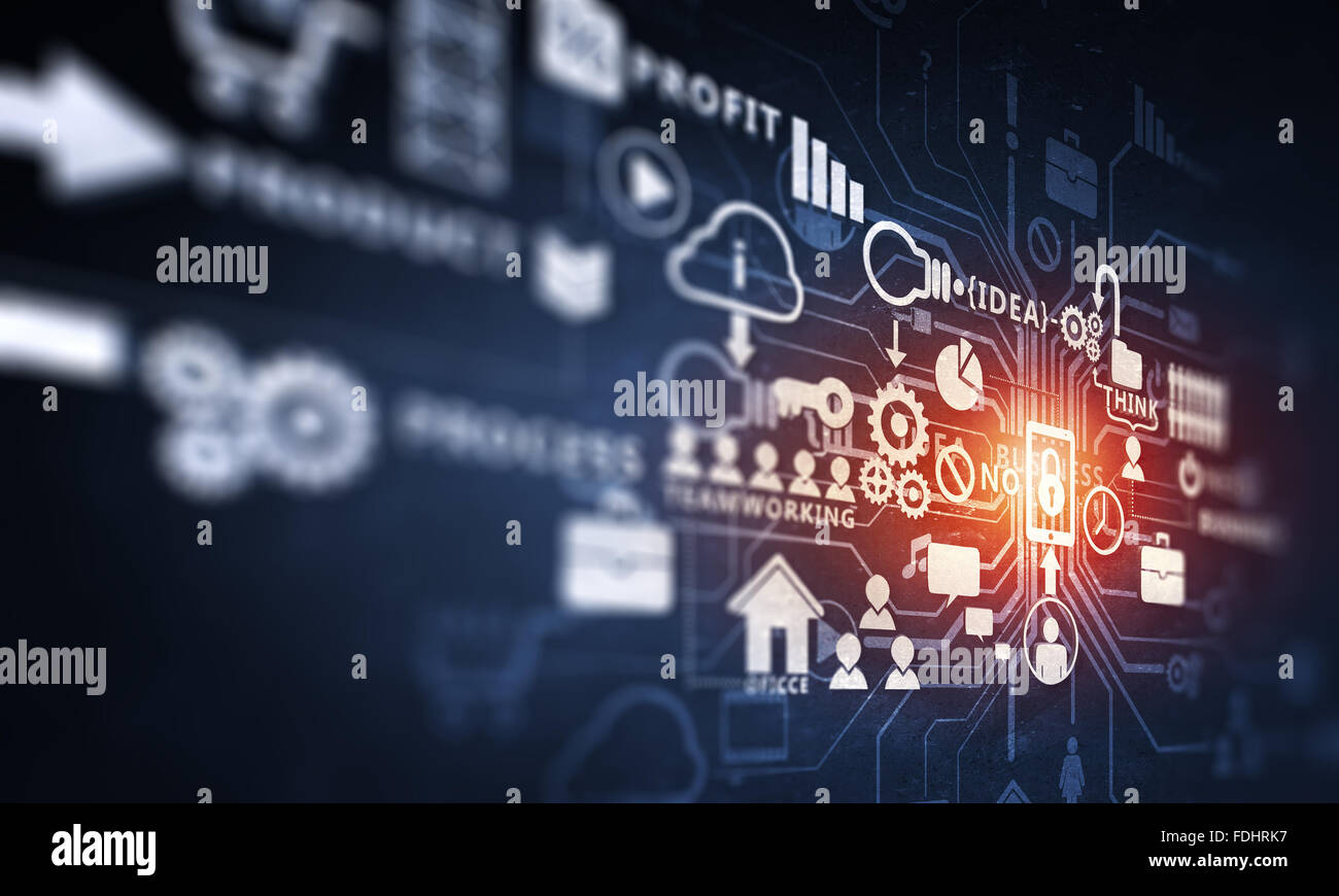 Digital background image with networking connection and strategy ...