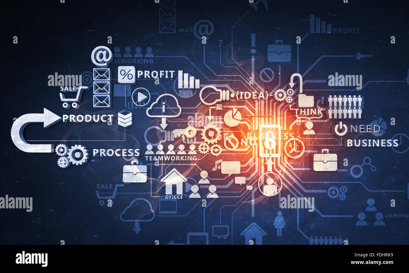 Digital background image with networking connection and strategy ...