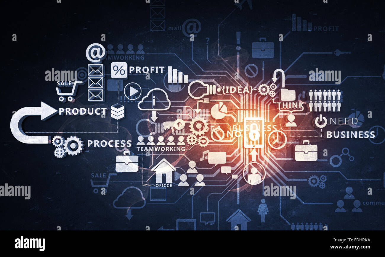 Digital background image with networking connection and strategy ...