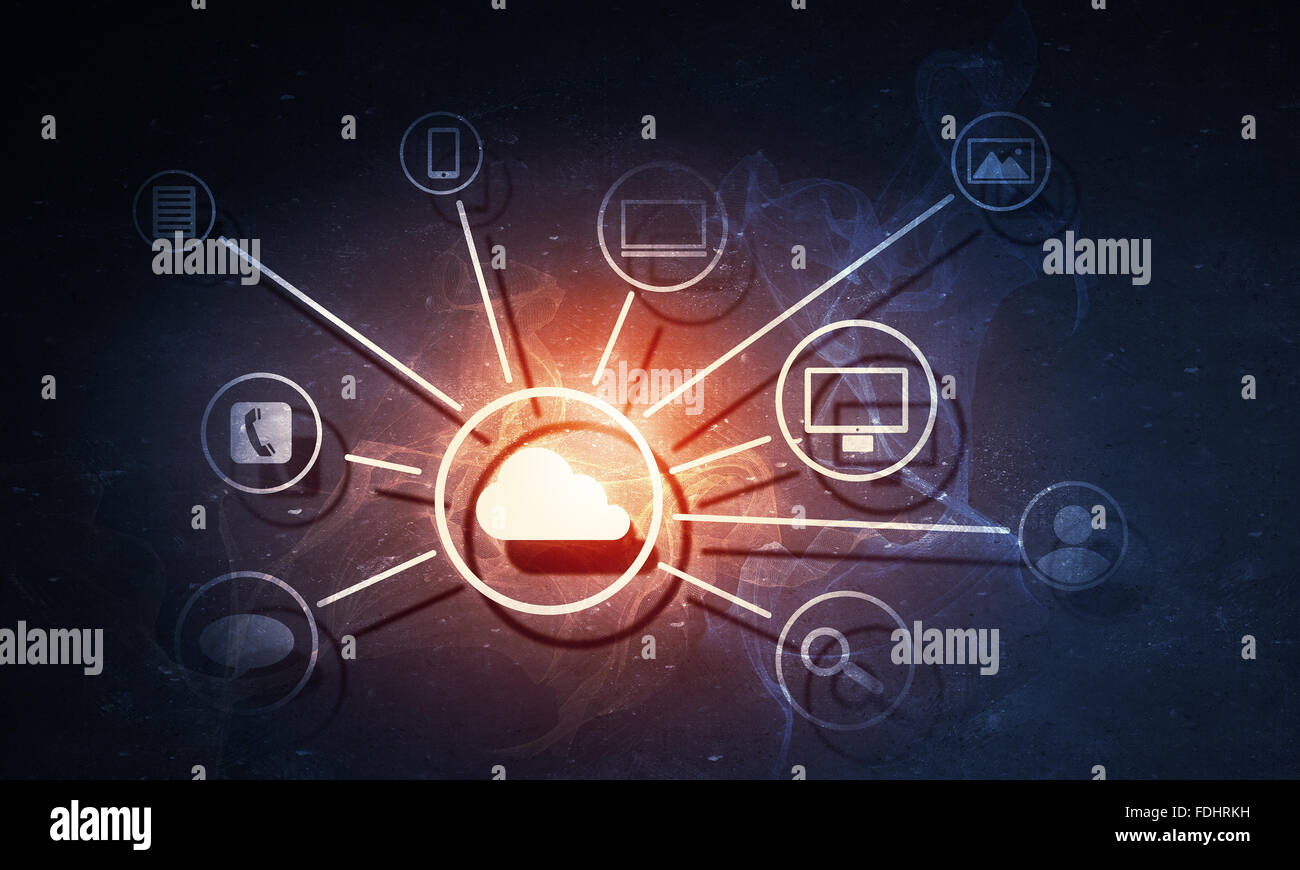 Digital background image with networking connection and cloud computing ...