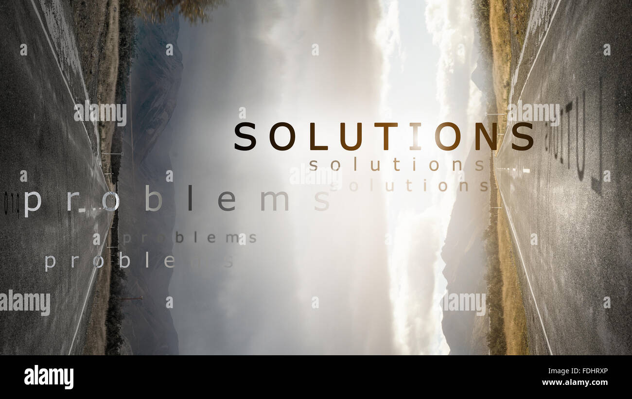 Two roads as concept of choosing problem solution way Stock Photo - Alamy