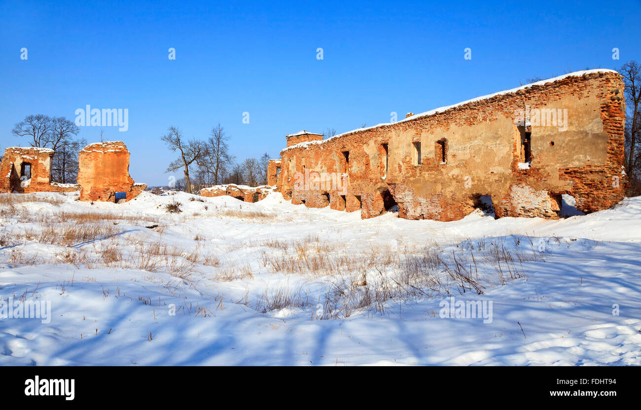 ruins , Belarus. Winter Stock Photo - Alamy