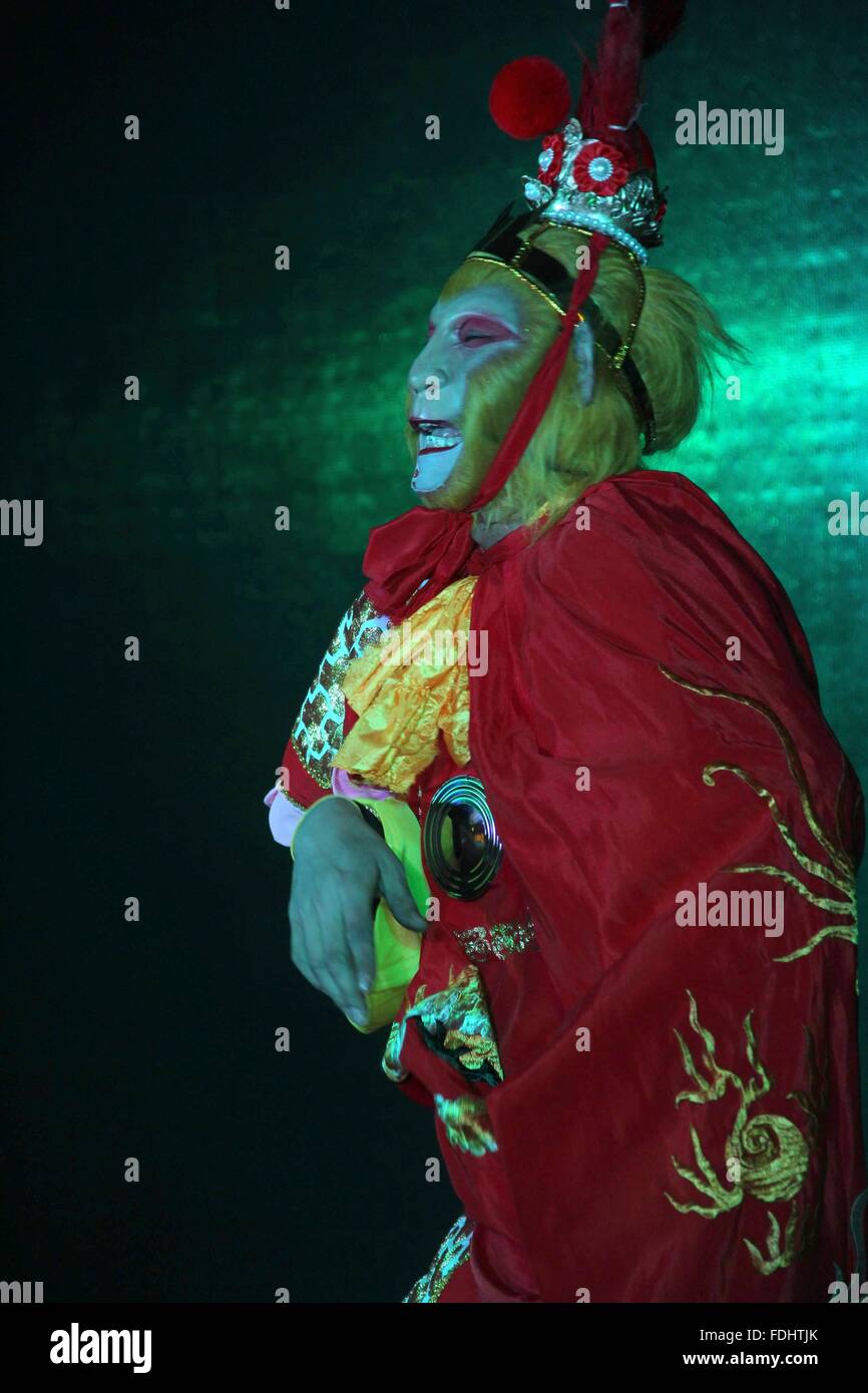 Binzhou, CHN. 1st Feb, 2016. The actor of Sun Wukong is invited to an ...