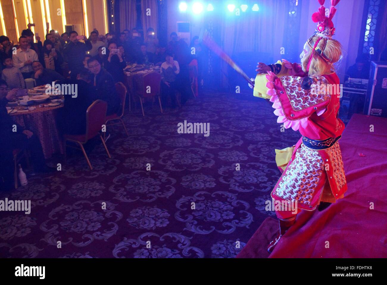 Binzhou, CHN. 1st Feb, 2016. The actor of Sun Wukong is invited to an ...