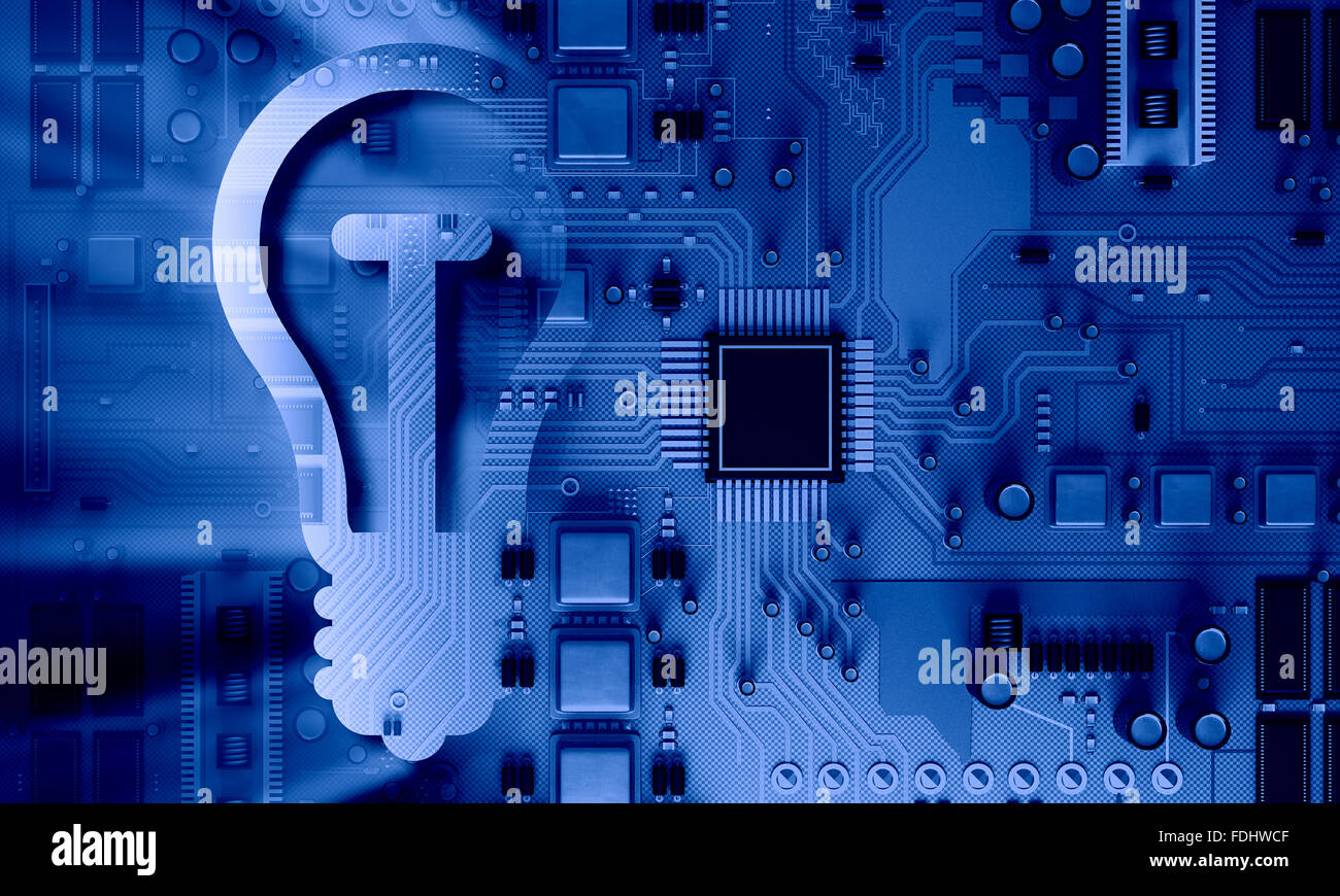 Background image with system motherboard concept and bulb sign Stock ...