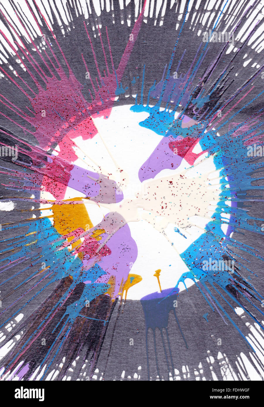 Colorful contemporary modern art acrylic blob drawing Jackson Pollock ...