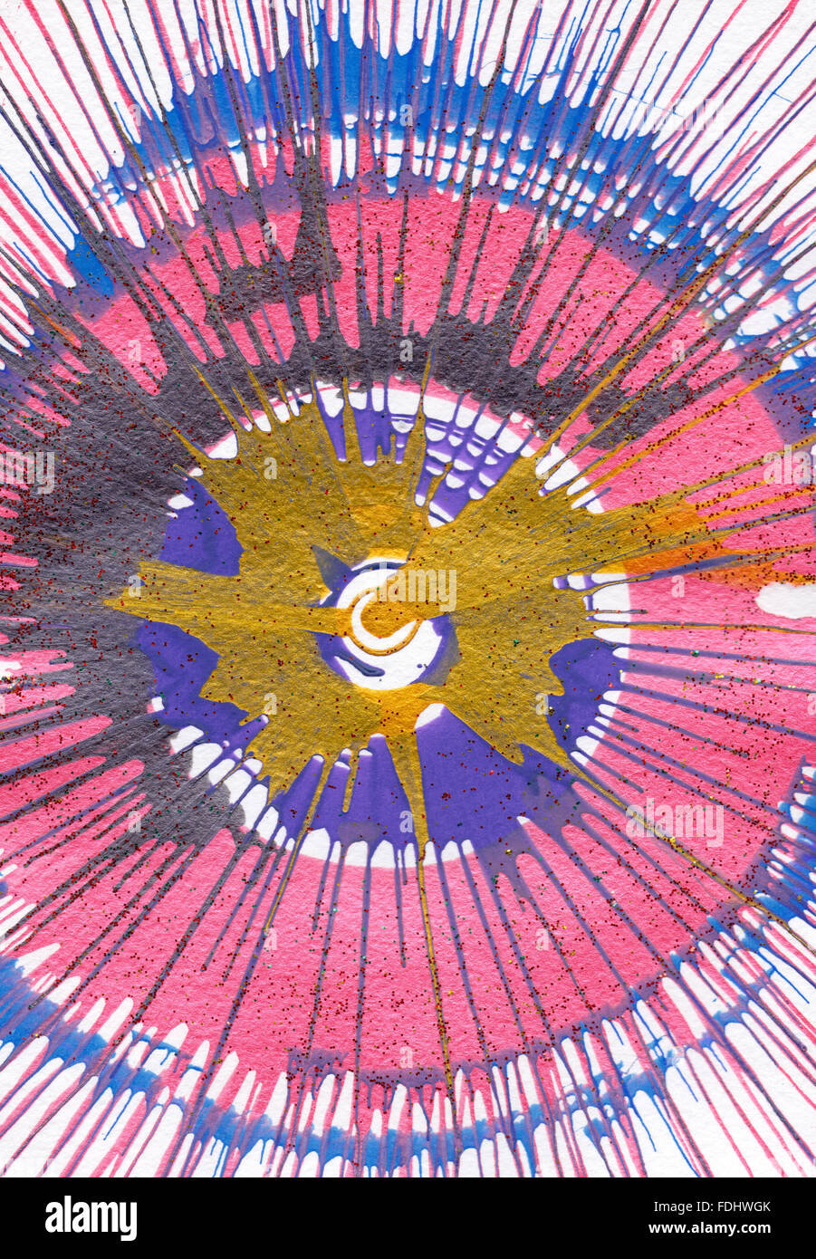 Colorful contemporary modern art acrylic blob drawing Jackson Pollock ...