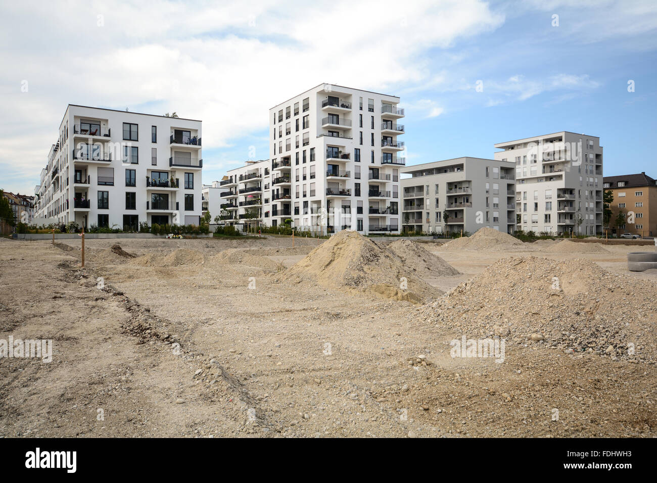 Modern housing in the city - residential buildings after completion ...