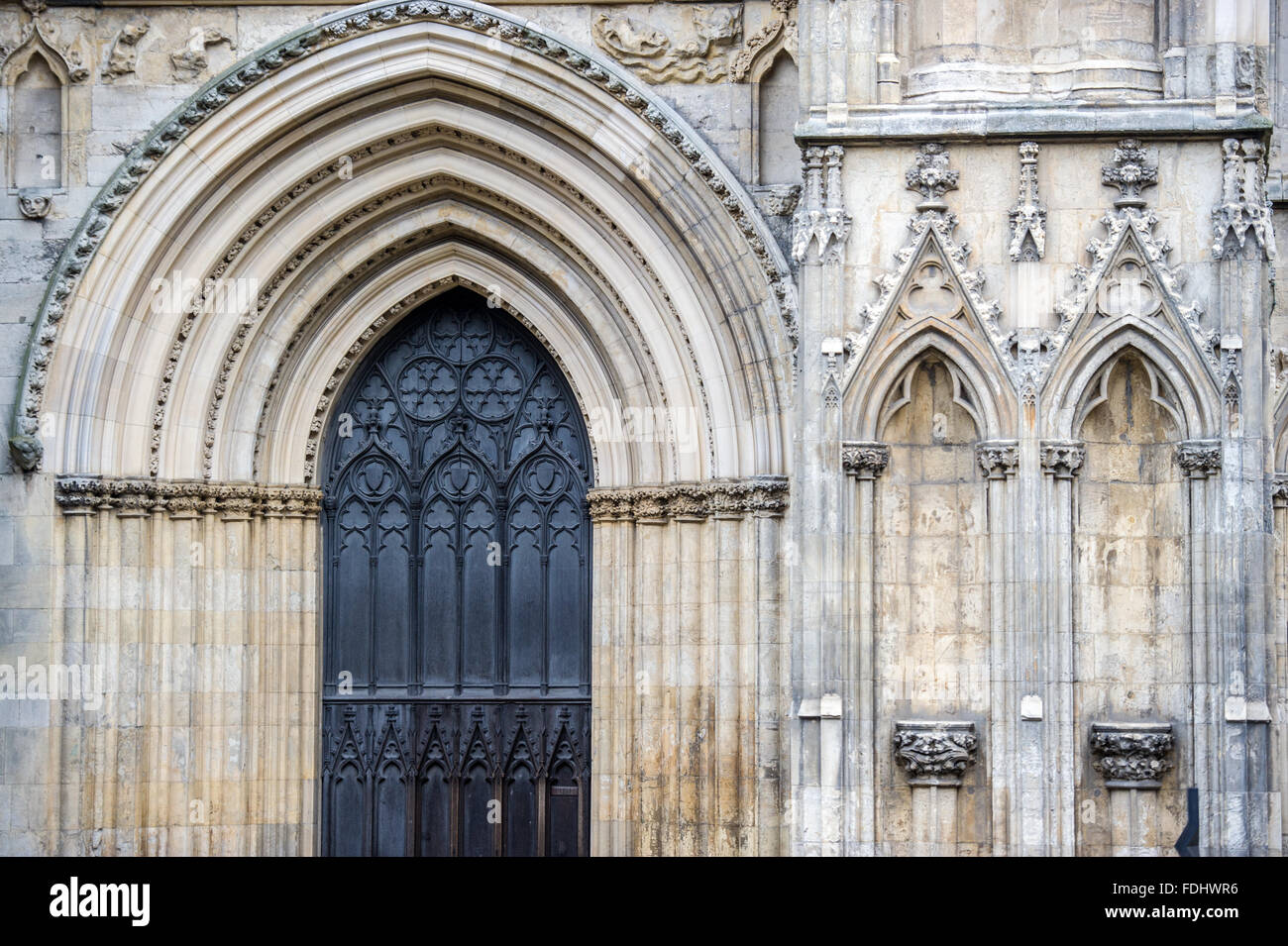 Decorative door at York Minster in Yorkshire, England, UK Stock Photo ...