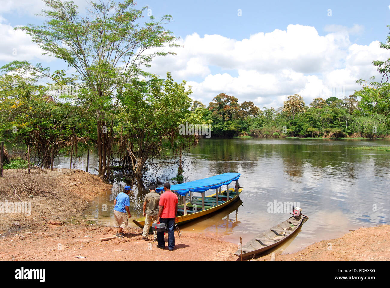 Amazon rainforest - Canoe expedition at the river near Manaus, Brazil ...