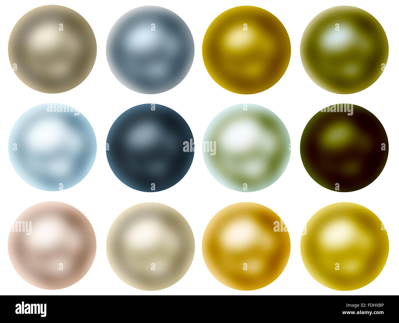 Set of Round Pearl Buttons Isolated on white background Stock Photo - Alamy