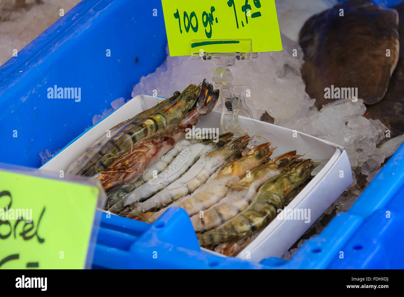 Sale of fresh seafood in the market. The Netherlands Stock Photo - Alamy