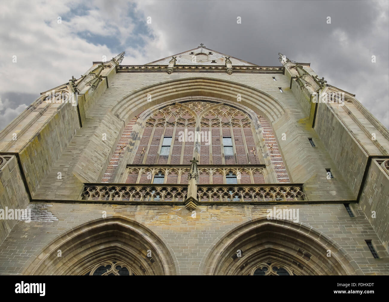Facade of the Grote Kerk (Sint-Bavokerk) in the historic center of ...
