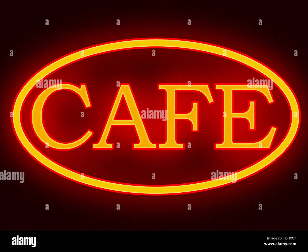 Cafe Neon Sign Illustration Stock Photo - Alamy
