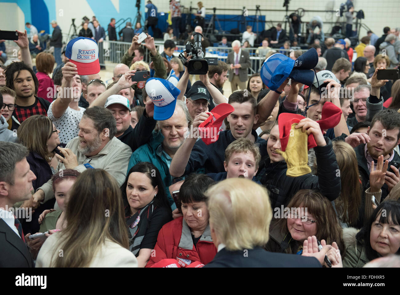Donald Trump greets some of the 2,000 supporters attending a campaign ...