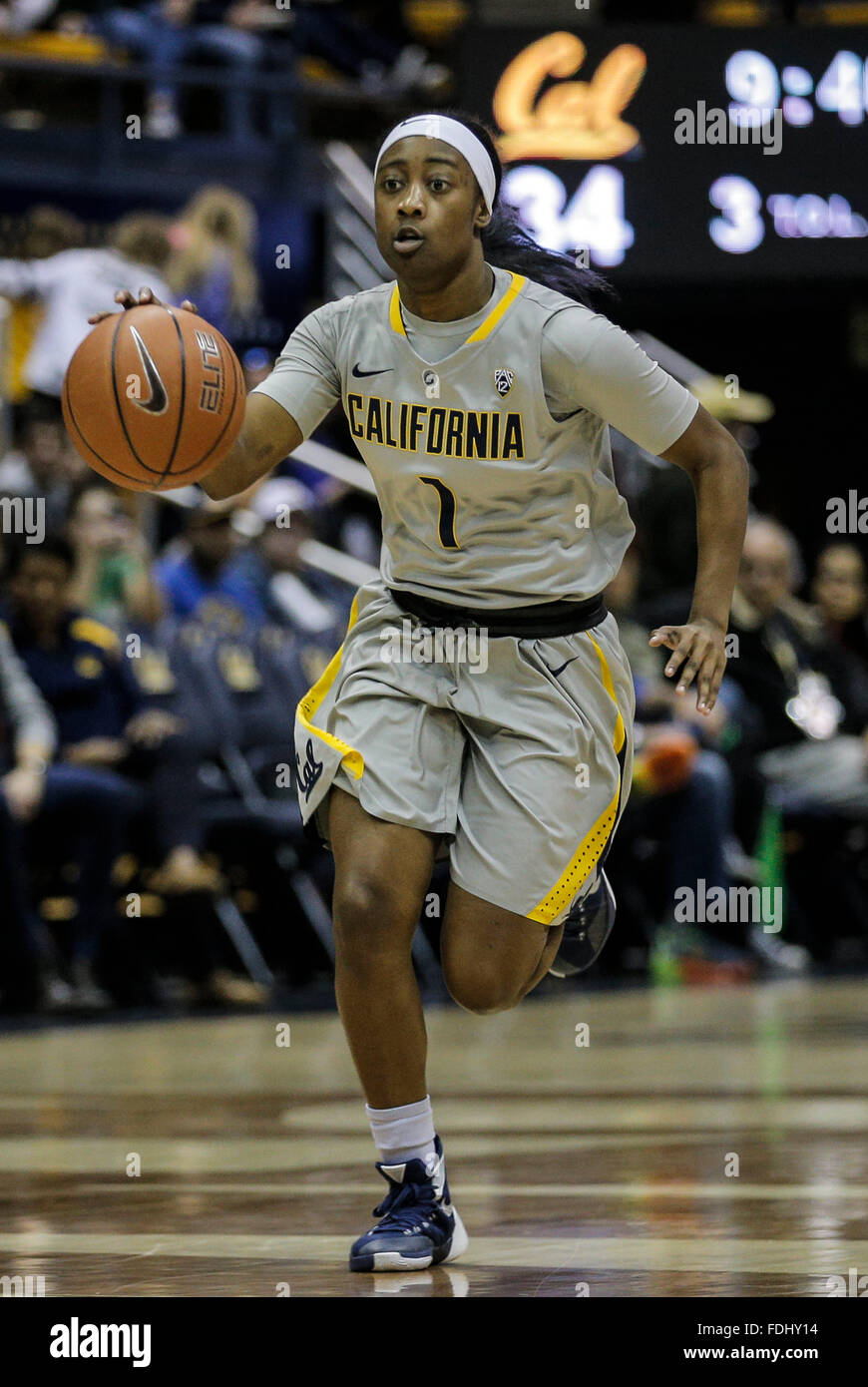 Berkeley USA CA. 31st Jan, 2016. California G # 1 Asha Thomas game stat ...