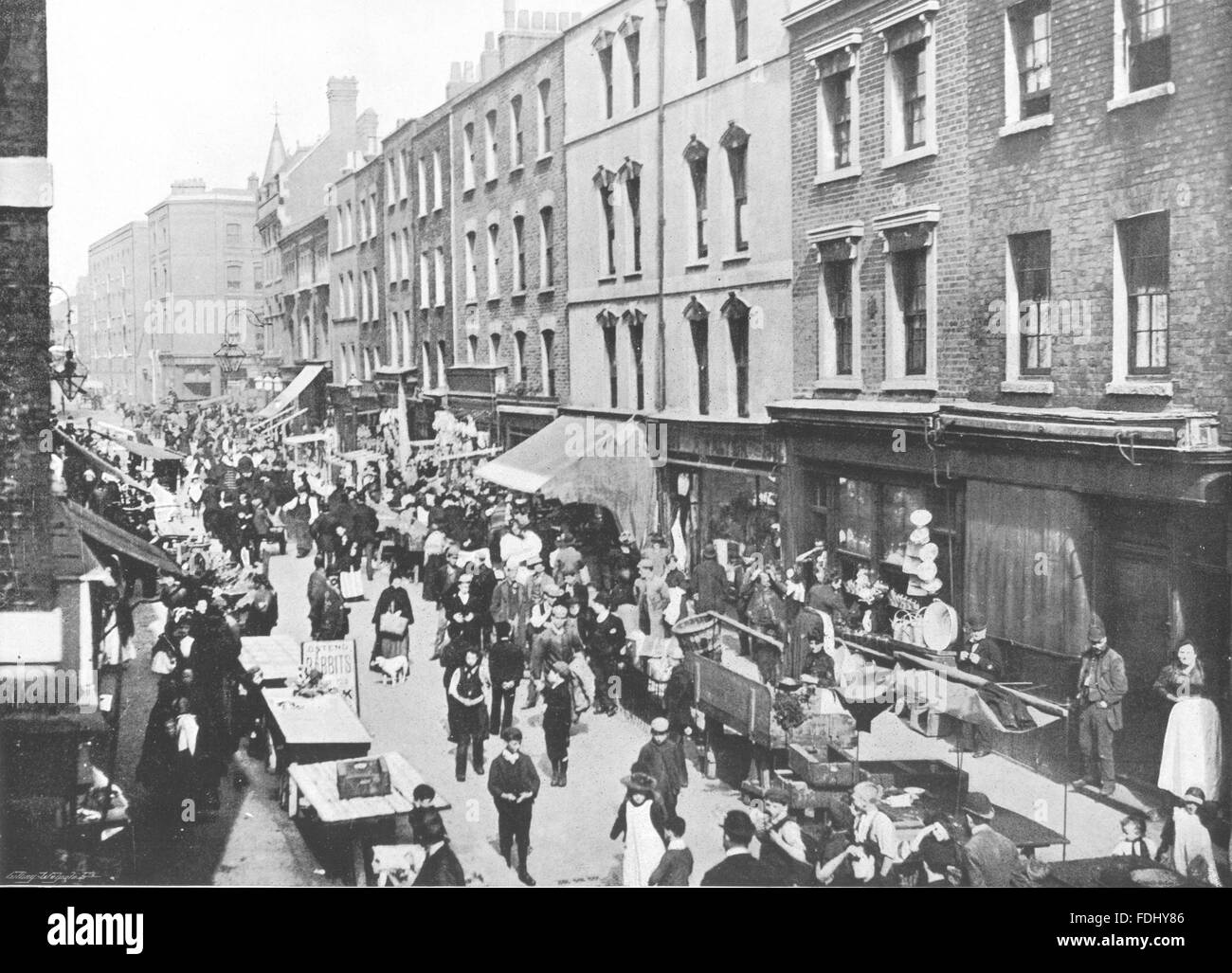 LONDON: Brick Lane- A Teeming Whitechapel Street, antique print 1896 ...