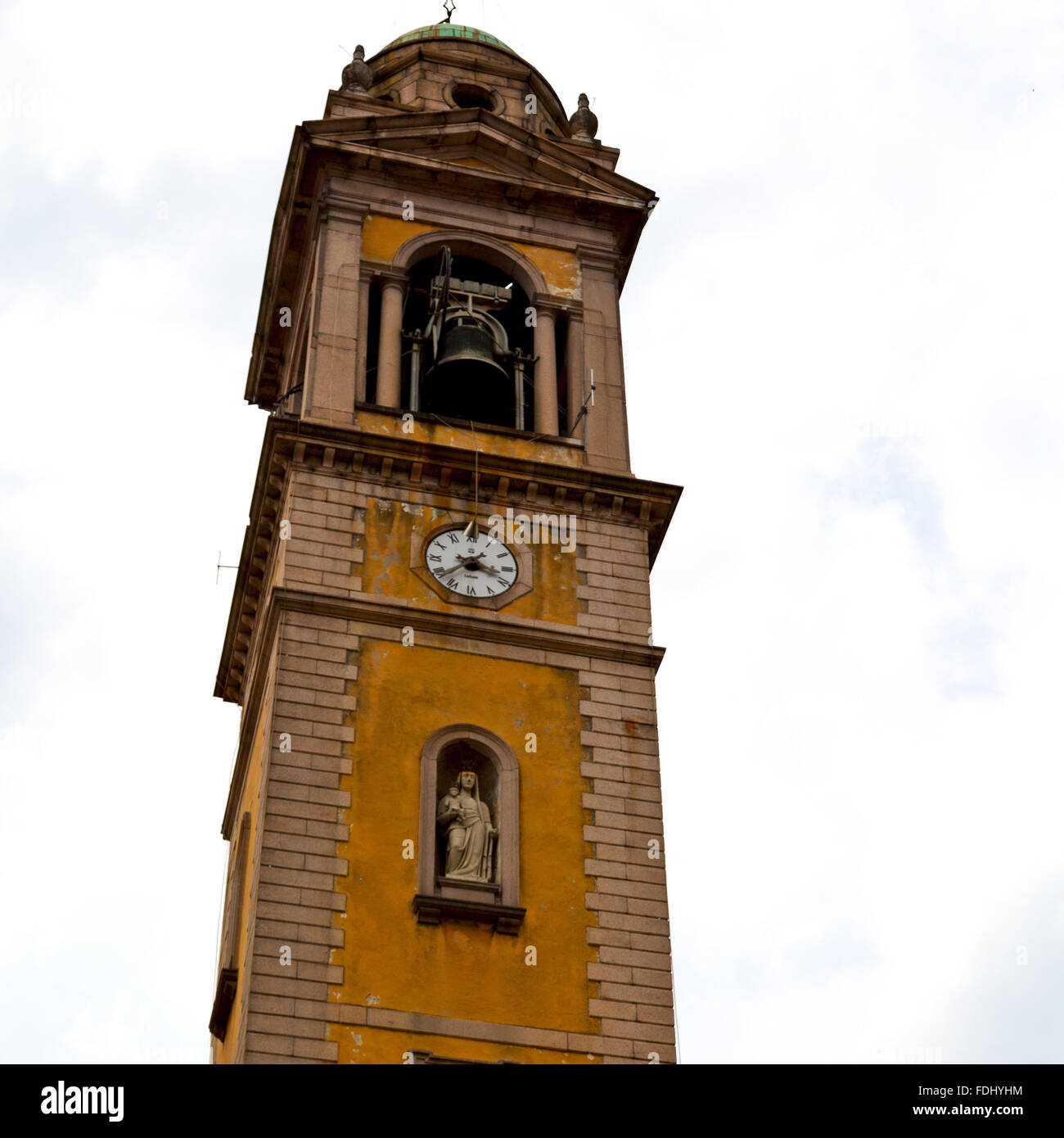 ancien clock tower in italy europe old stone antique and bell Stock ...