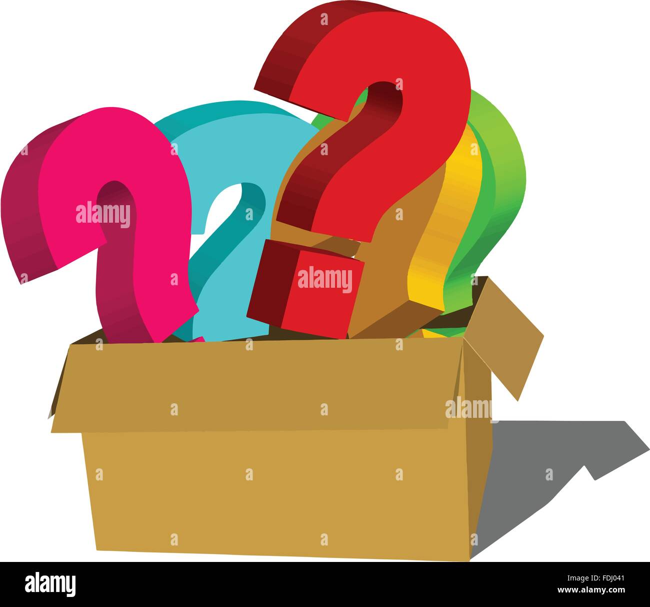 An illustration of a package full of question mark signs Stock Vector ...