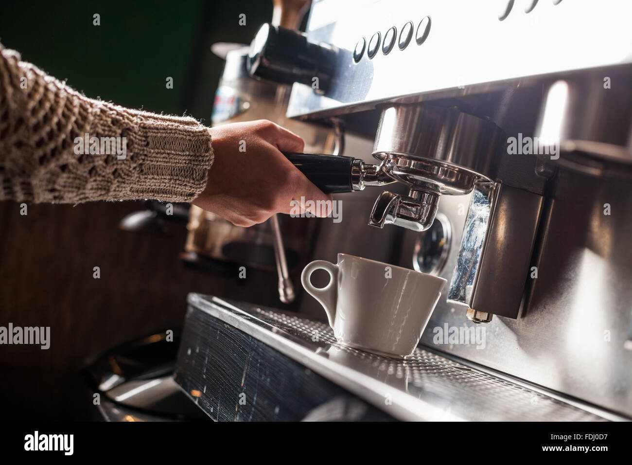 Color image of an espresso making machine Stock Photo - Alamy
