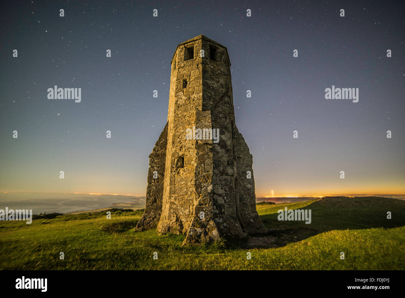 A tall medieval octagonal tower, allegedly a lighthouse, built here in ...