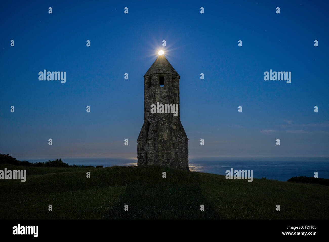 A tall medieval octagonal tower, allegedly a lighthouse, built here in ...