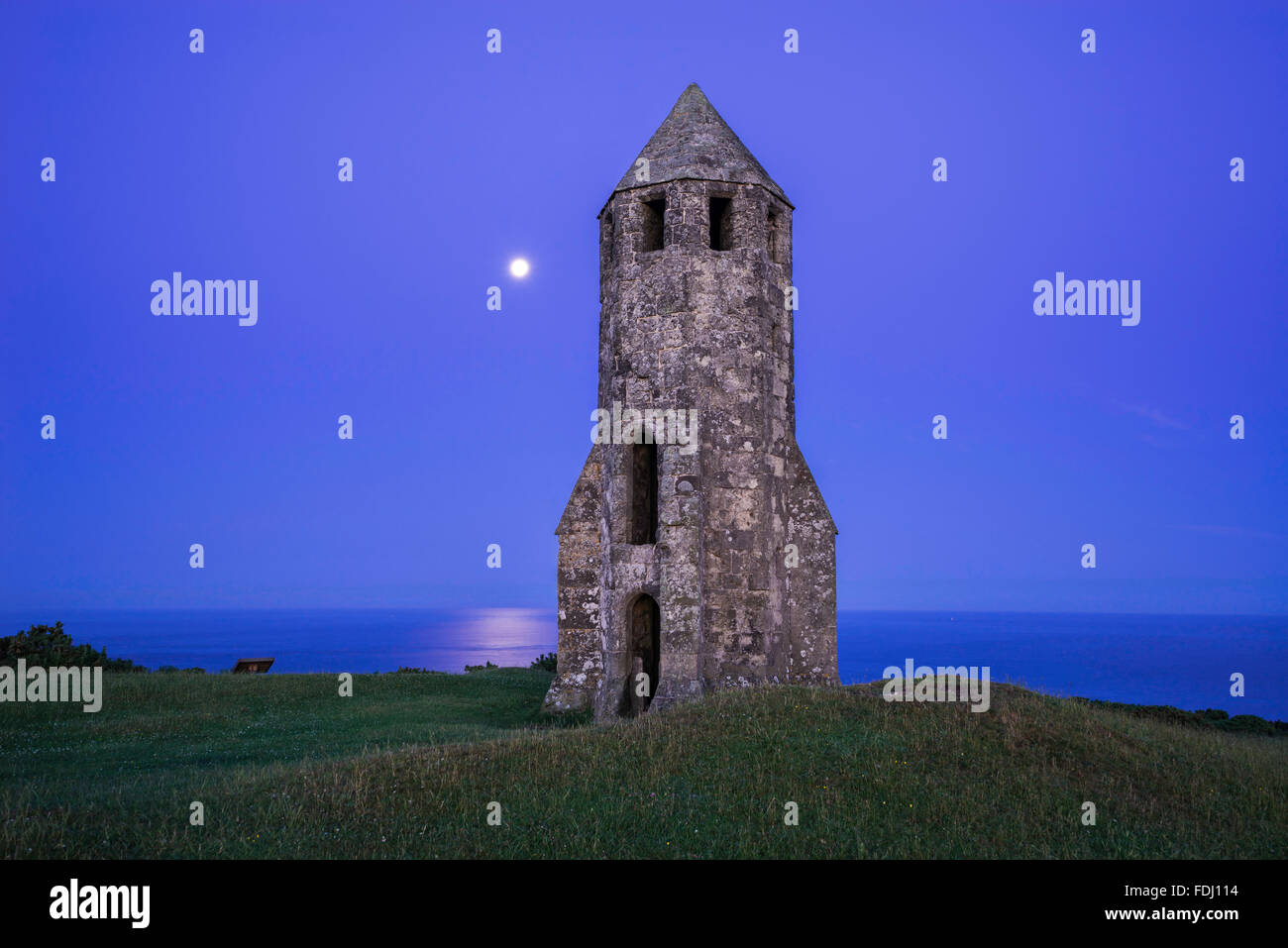 A tall medieval octagonal tower, allegedly a lighthouse, built here in ...
