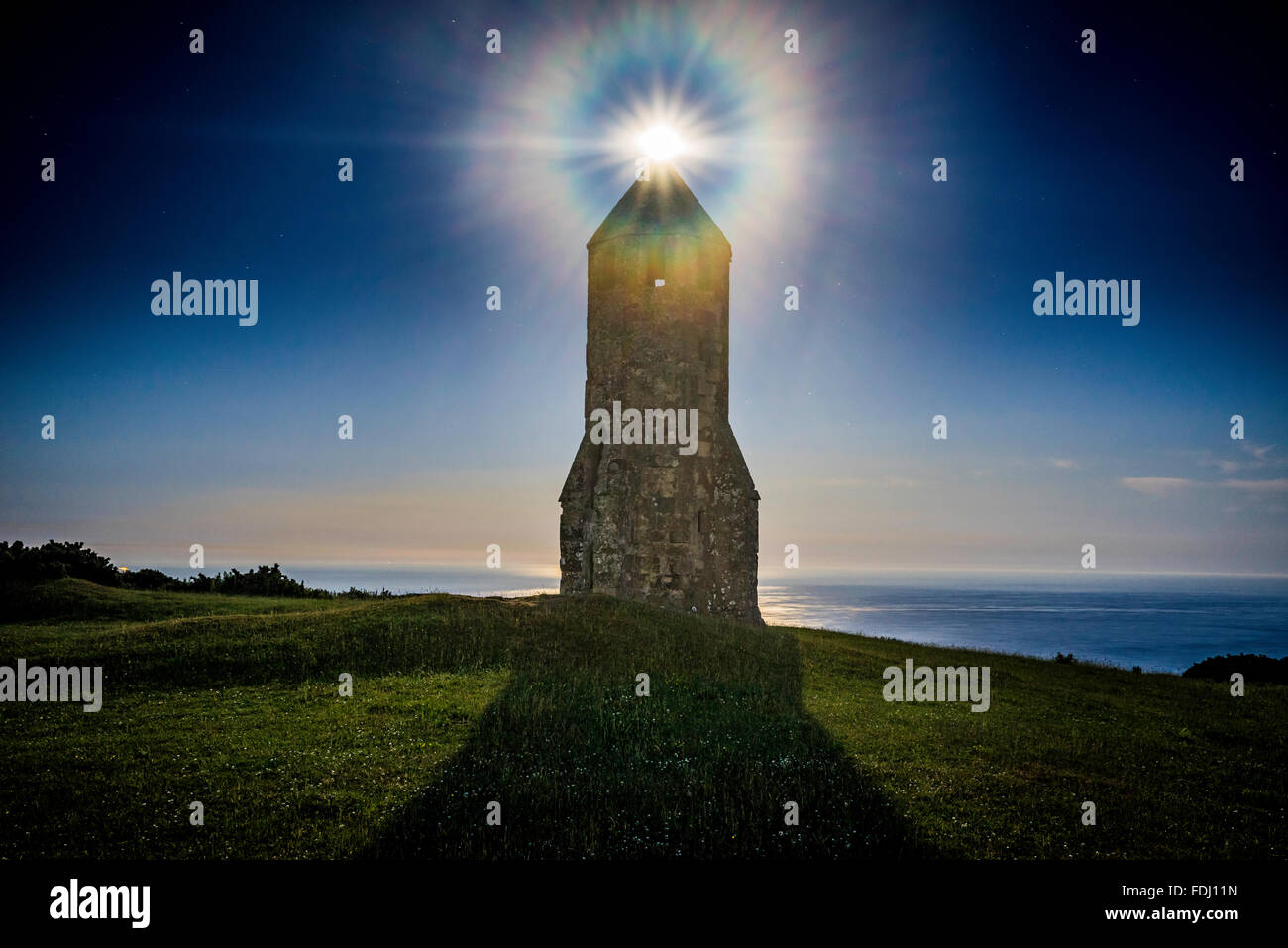 A tall medieval octagonal tower, allegedly a lighthouse, built here in ...