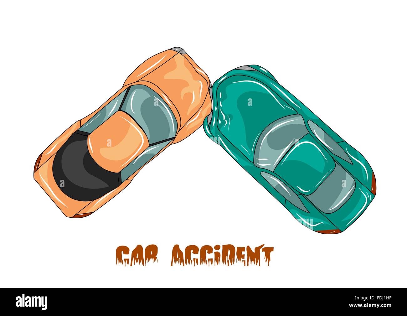 Car crash two cars Stock Vector Images - Alamy