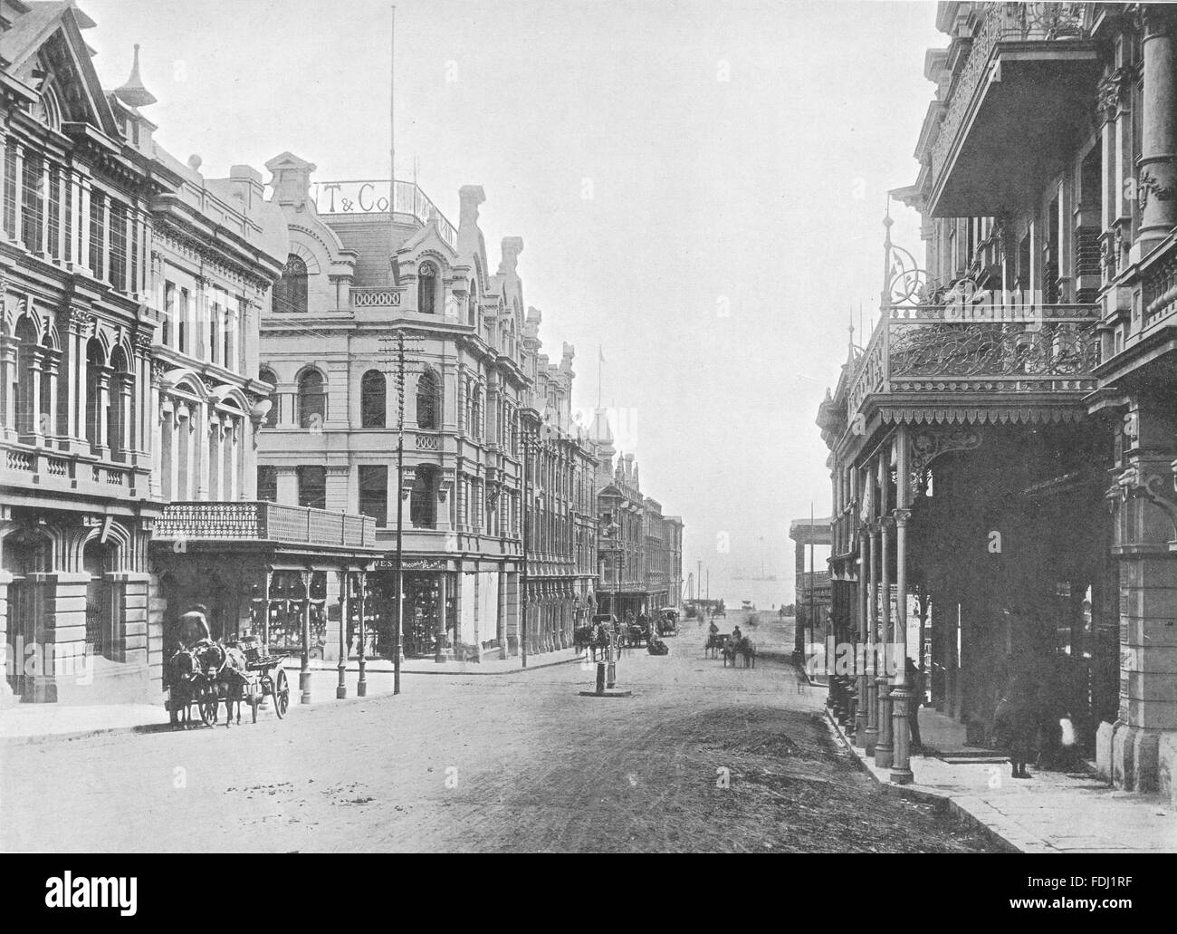 SOUTH AFRICA: Lower St George's Street, Cape Town, antique print 1899 ...