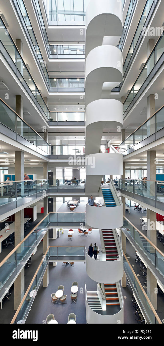 Vertical panorama of atrium. 5 Pancras Square, London, United Kingdom ...