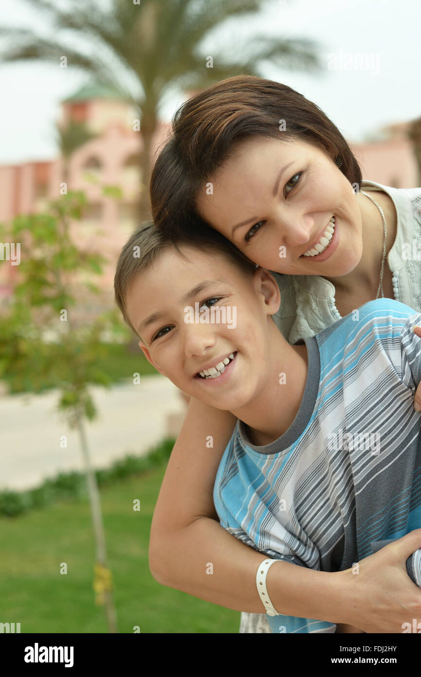 Happy mother and son Stock Photo - Alamy
