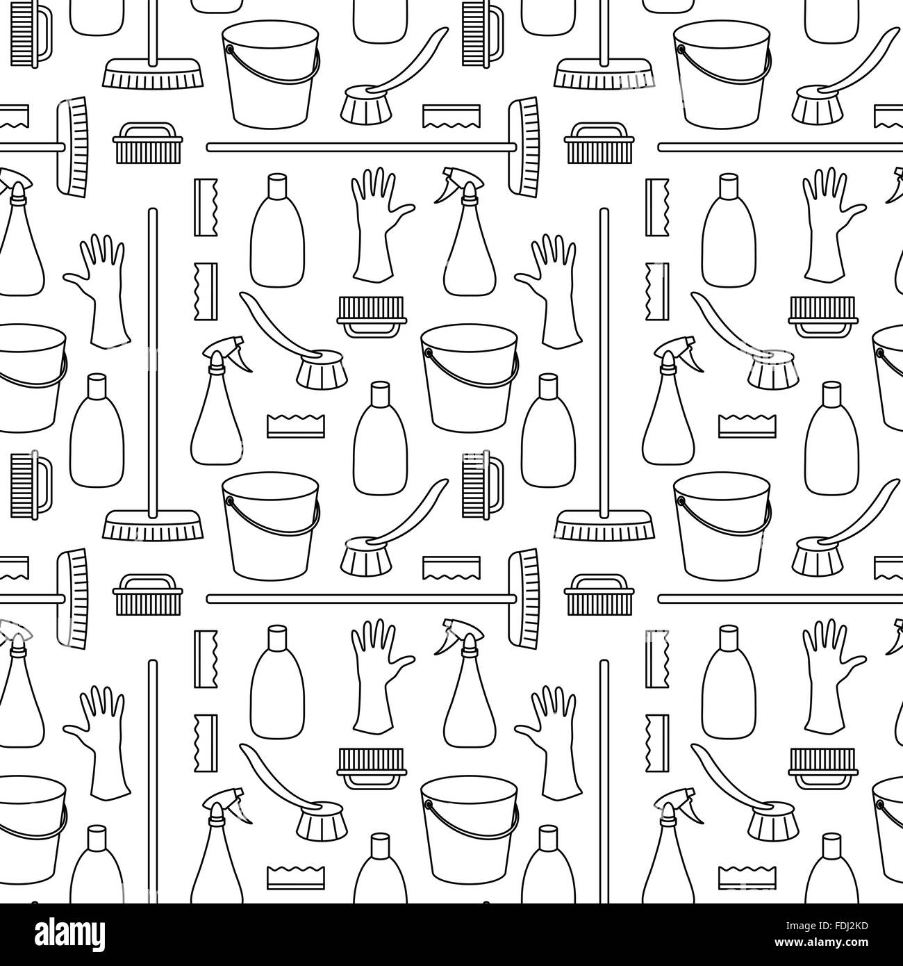 Seamless pattern made of household cleaning objects Stock Vector Image ...