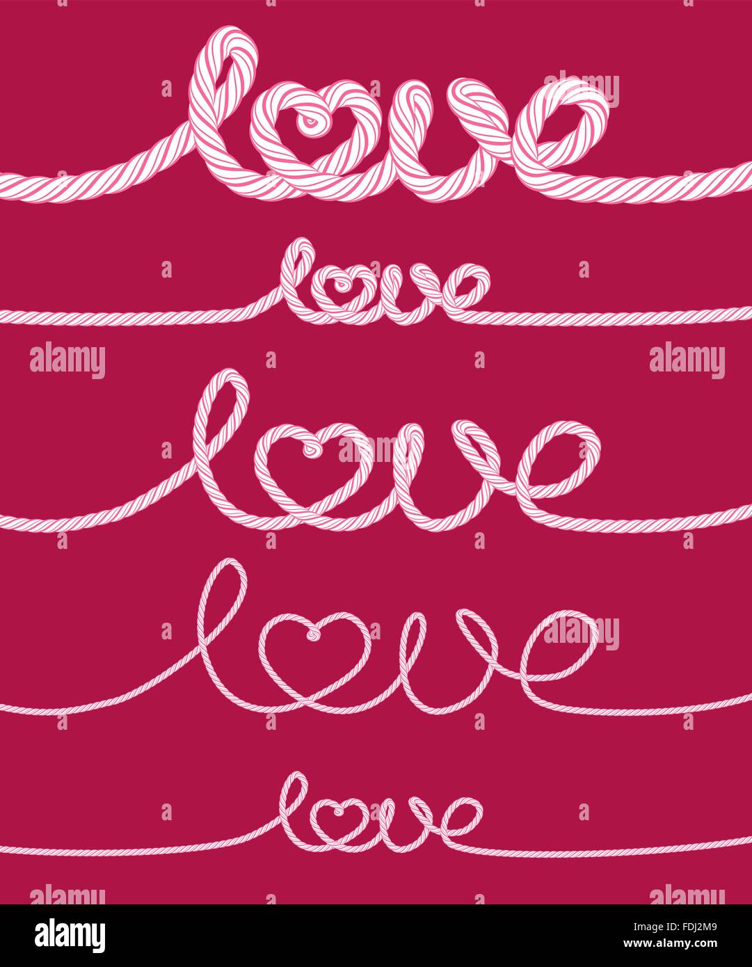 Set of love rope inscriptions Stock Vector Image & Art - Alamy