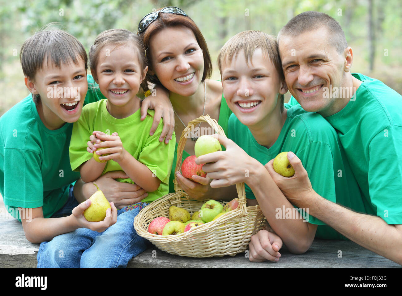Family having picnic Stock Photo - Alamy