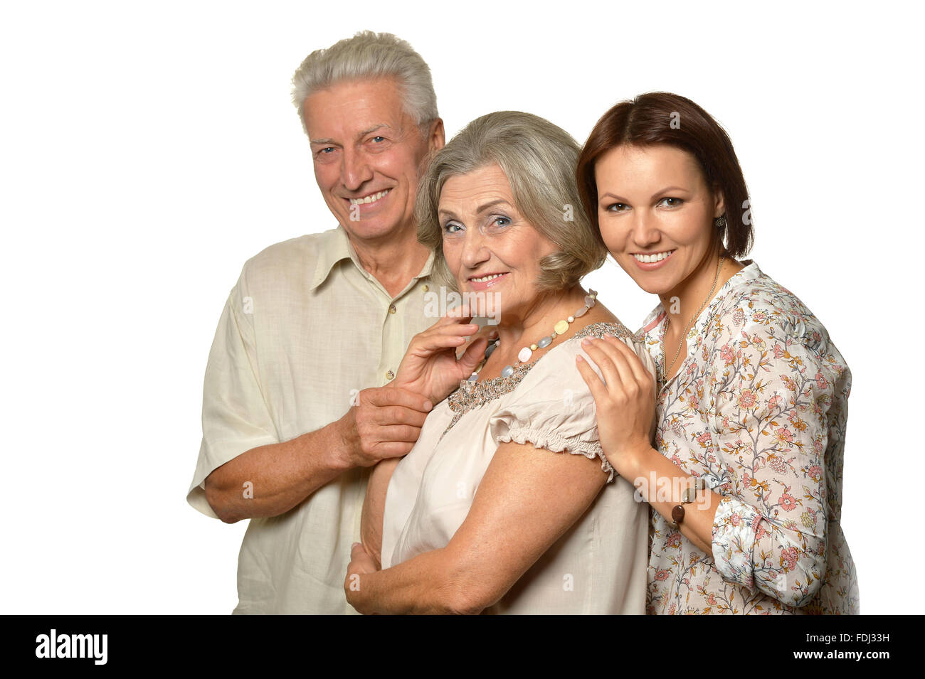 elderly parents with daughter Stock Photo - Alamy