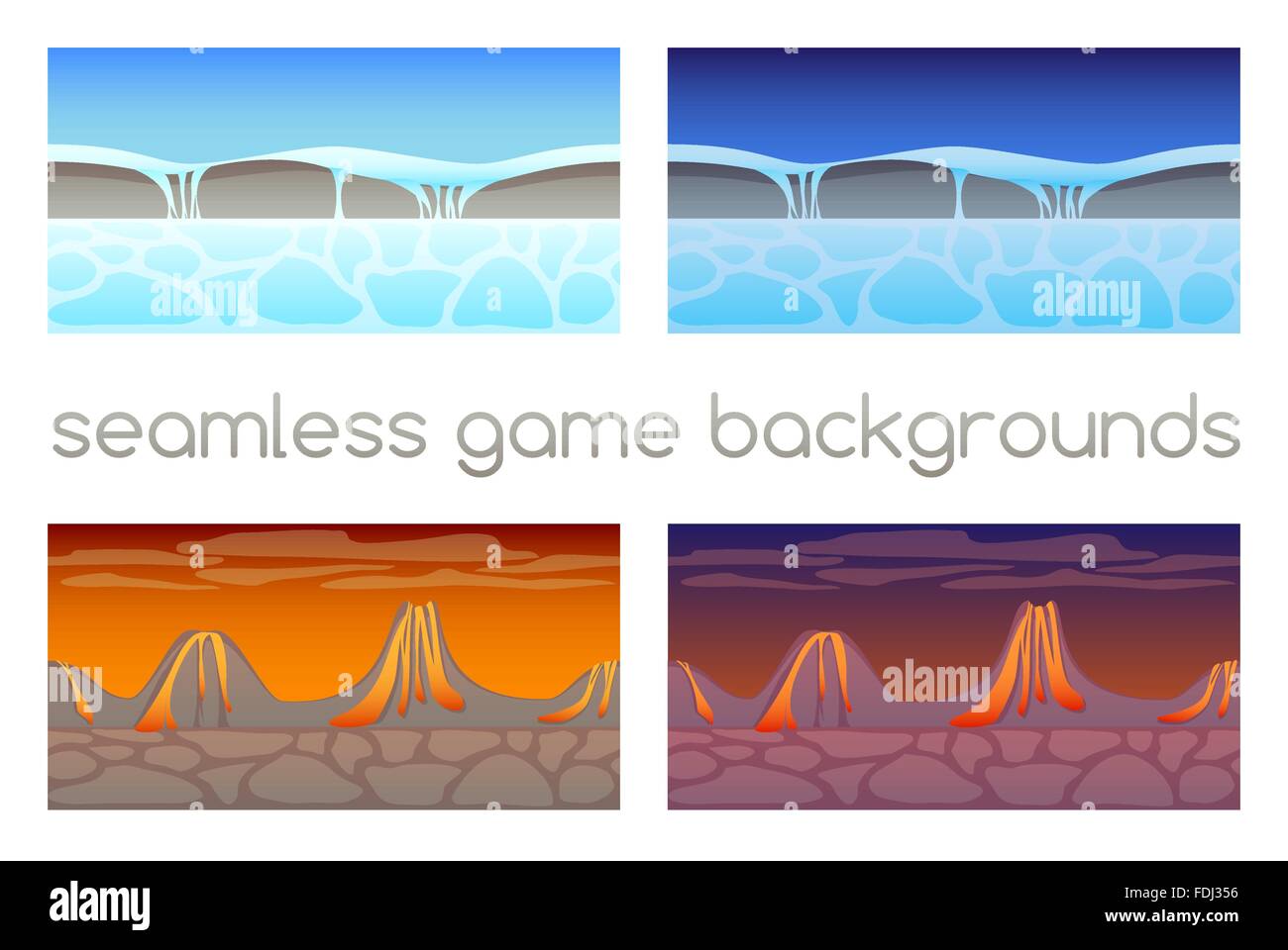 Set of 4 seamless game backgrounds. Eps 10 Stock Vector Image & Art - Alamy