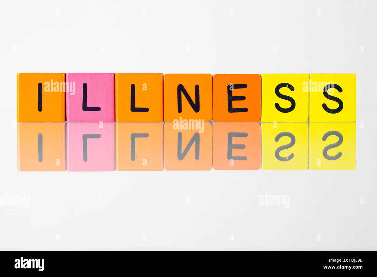 Illness - an inscription from children's wooden blocks Stock Photo - Alamy