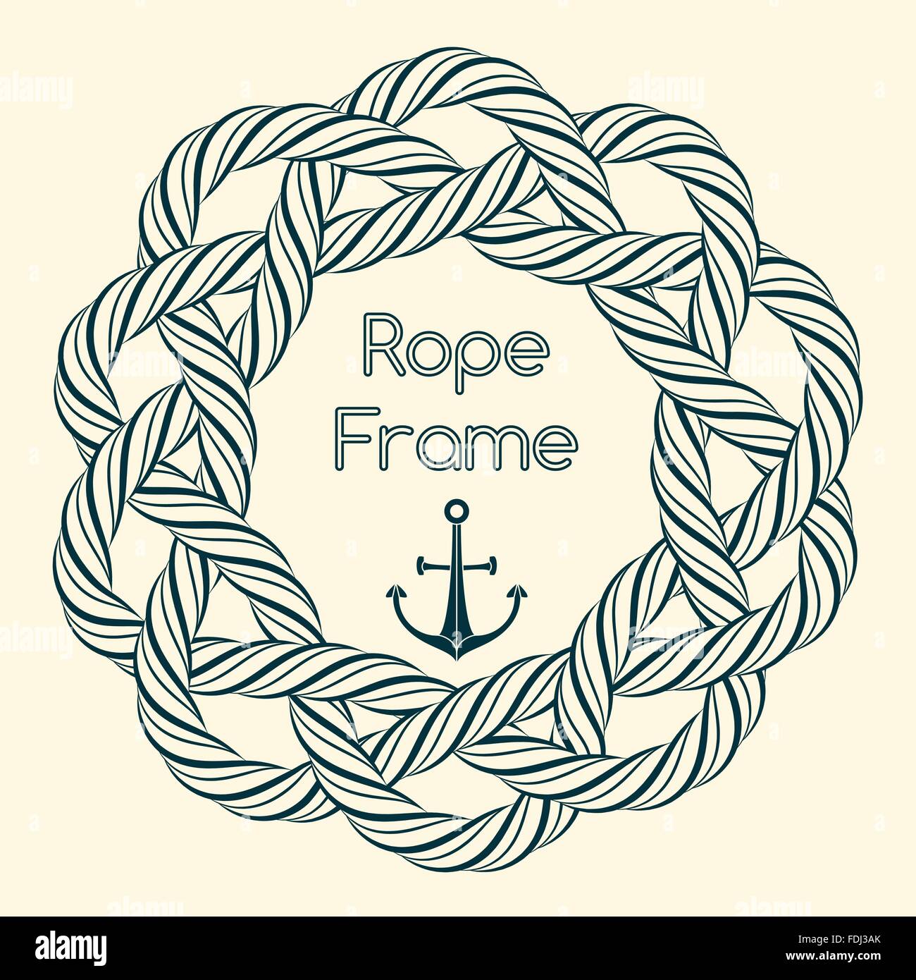 Blue rope decorative round frame Stock Vector Image & Art - Alamy